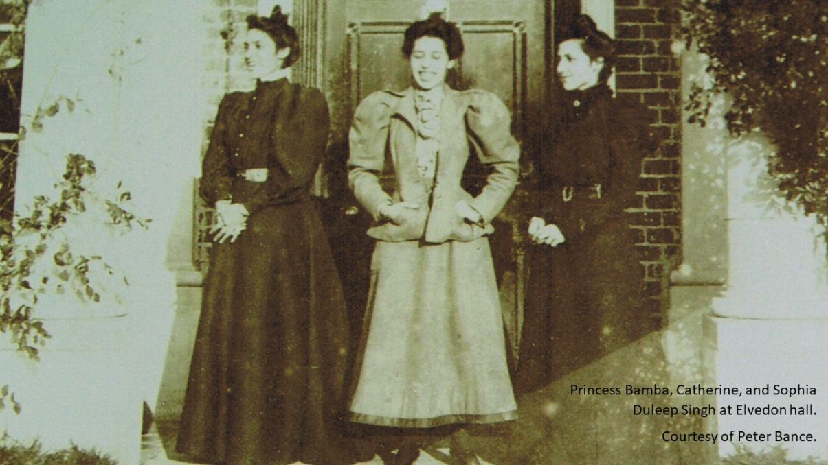 Princess Bamba, Catherine, and Sophia Duleep Singh at Elveden Hall.